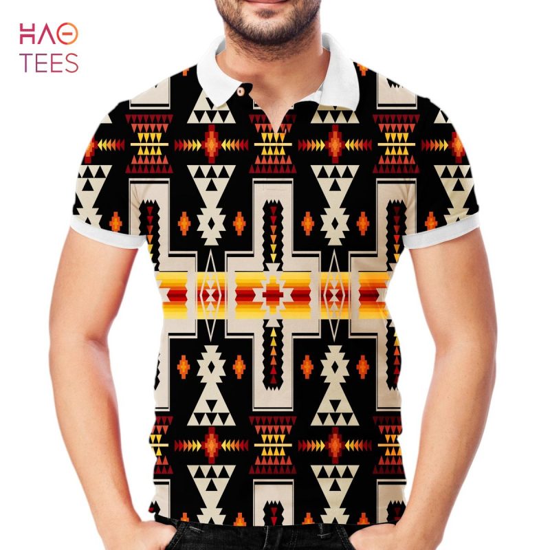 Black Tribe Design Native American Polo T-Shirt 3D
