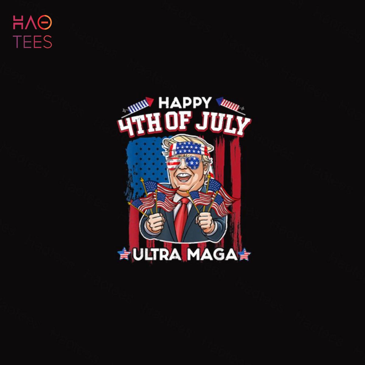 Ultra Maga Proud Pro Trump Happy 4th of July American Flag Shirt