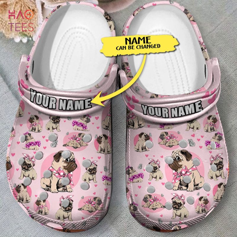 Adorable Beige Puppy Pug Crocs