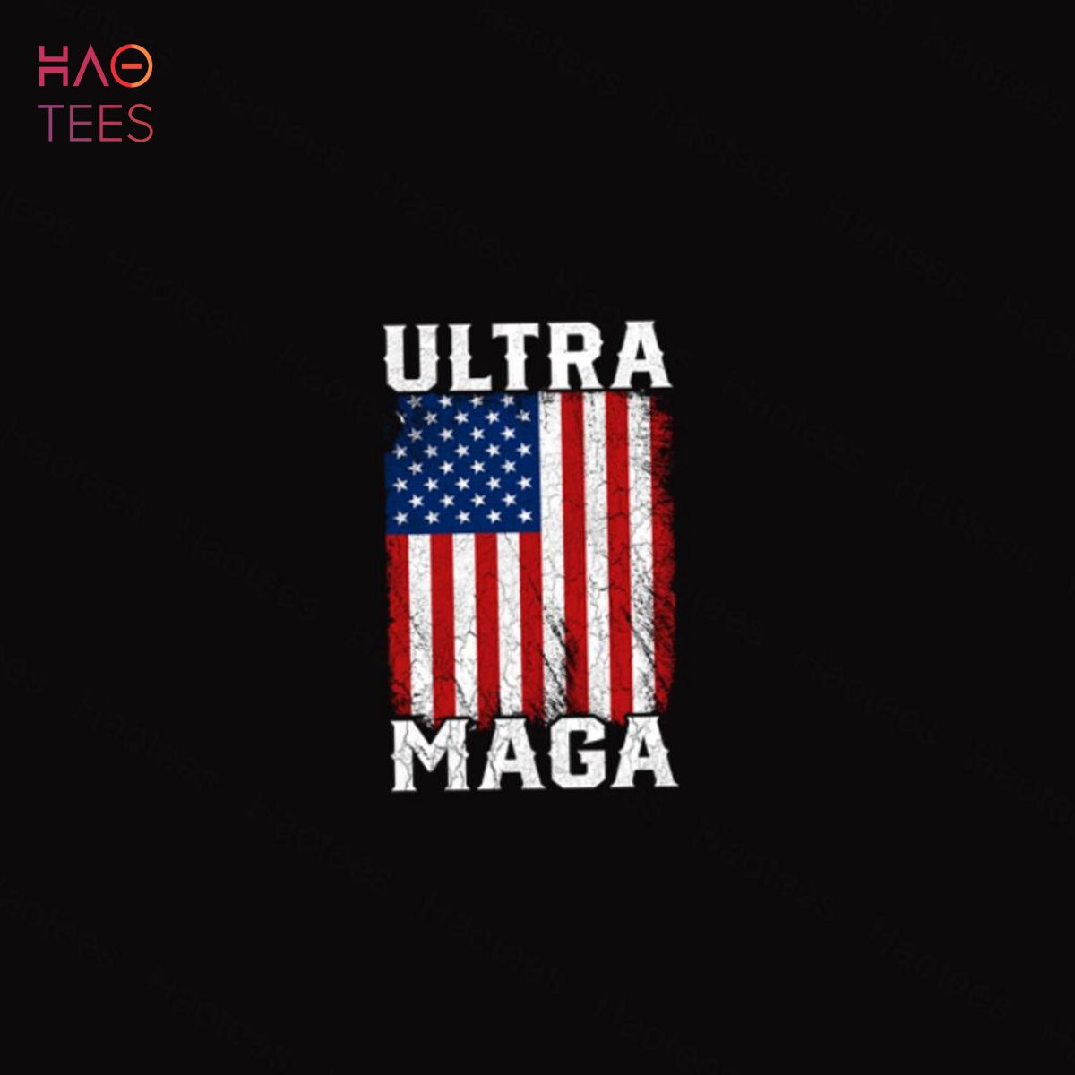 Distressed Ultra Maga USA American Flag Patriotic Shirt