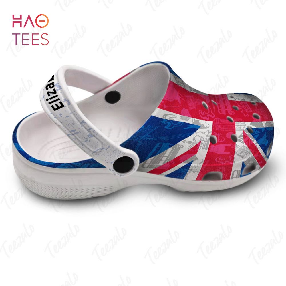 Symbols Shadow Effect In UK Flag Personalized Clog Crocs Shoes