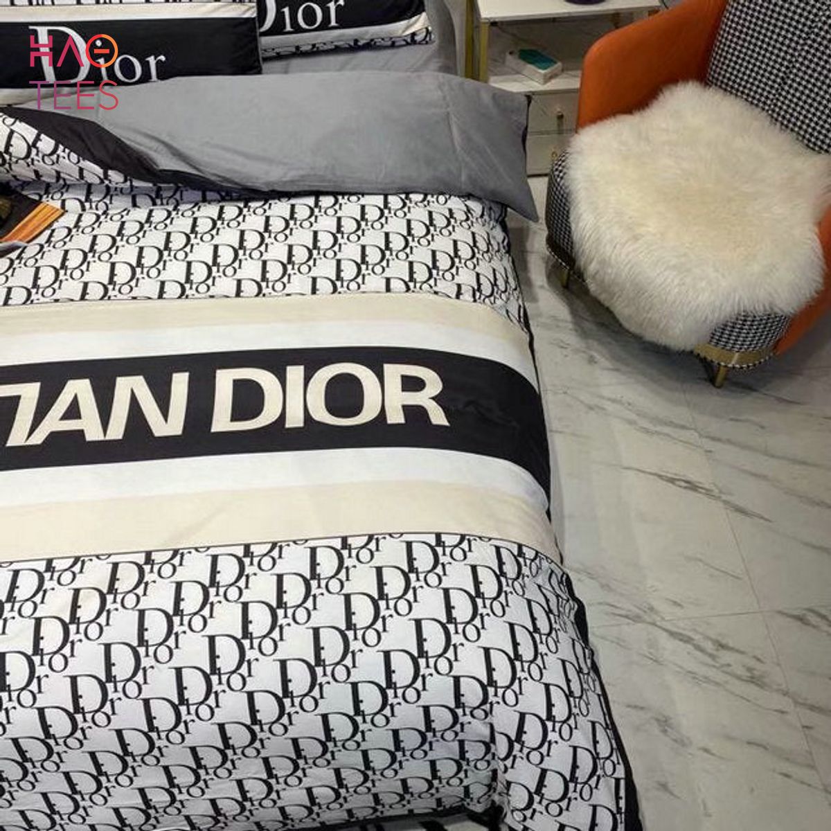Dior Black White Bedding Set