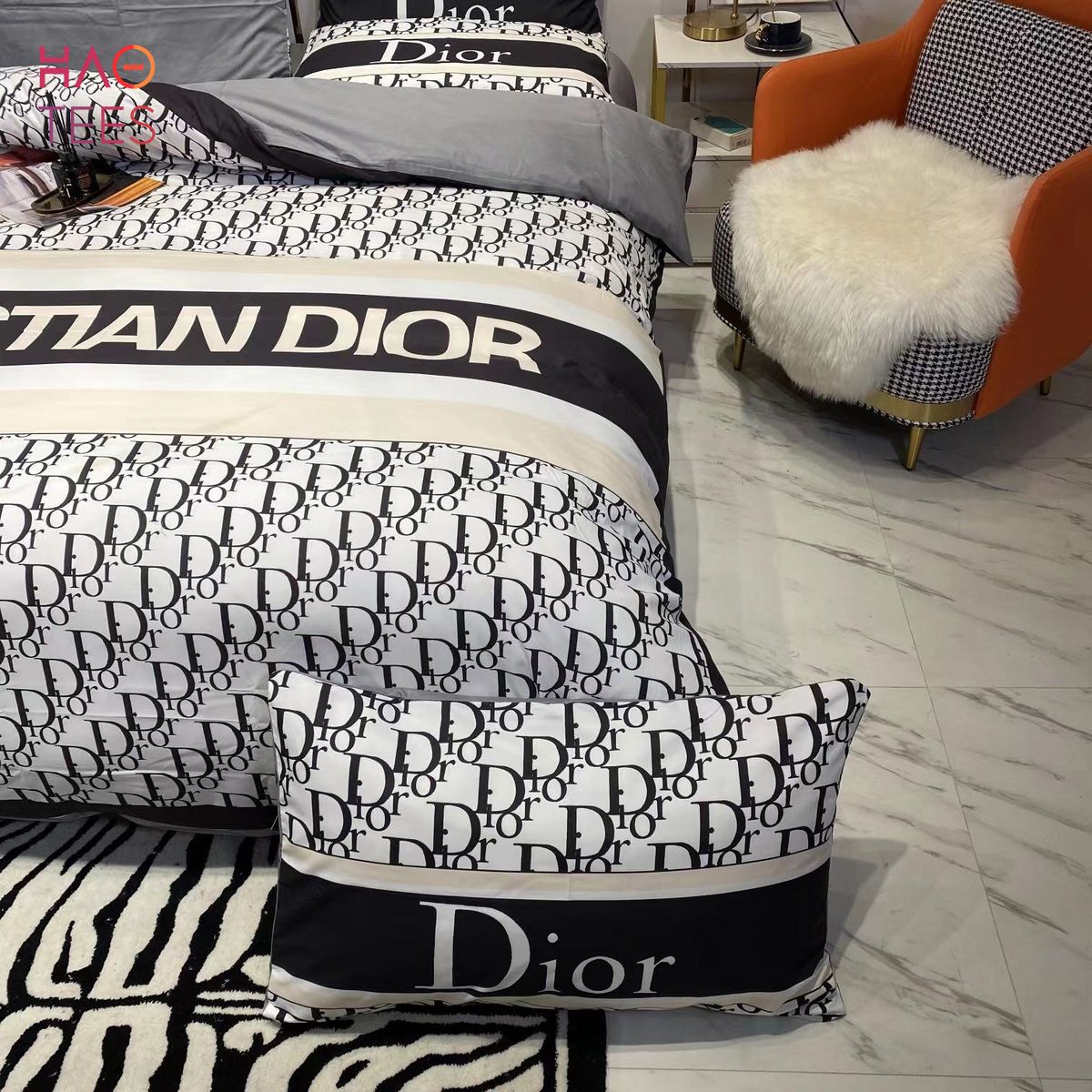 Dior Black White Bedding Set