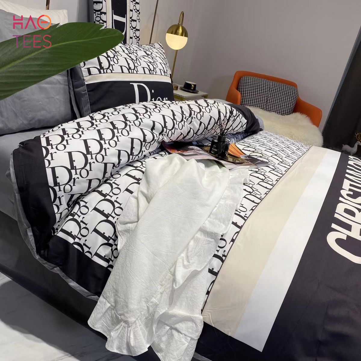 Dior Black White Bedding Set