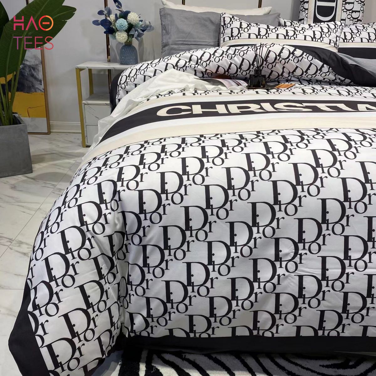 Dior Black White Bedding Set