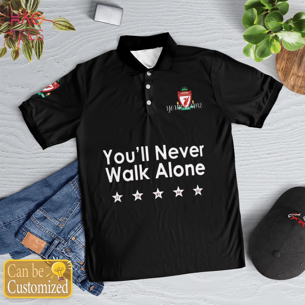 BEST Liverpool Never Walk Alone Polo Shirt Black Limited Edition