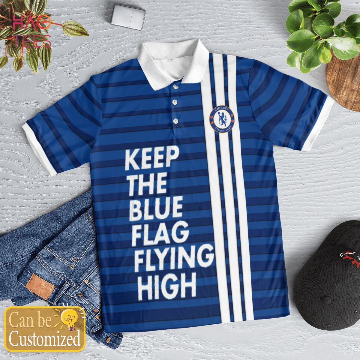 Chelsea Keep The Blue Flag Flying High Polo Shirt Black