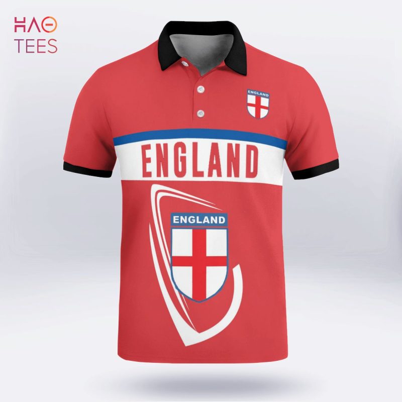 England Team Football World Cup Limited 2022 Polo Shirt Black