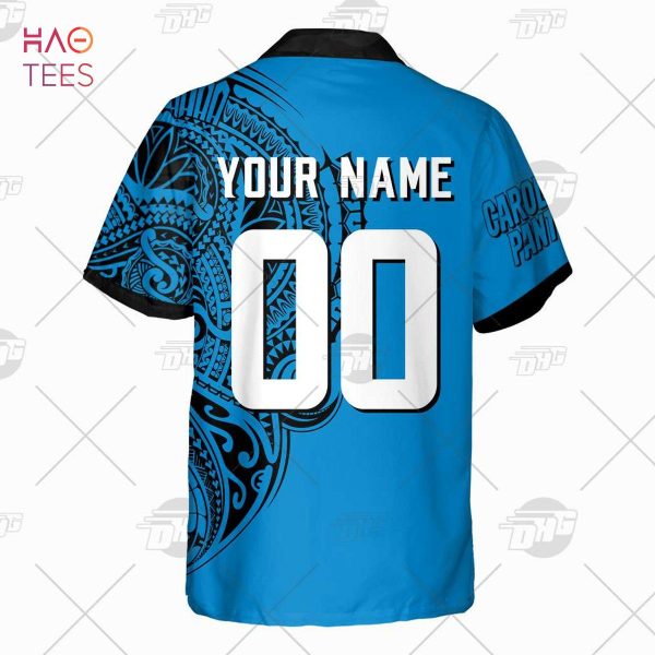 Personalize NFL Carolina Panthers Polynesian Tattoo Design Hawaiian Shirt