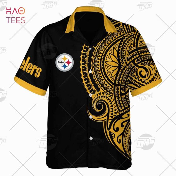 Personalize NFL Pittsburgh Steelers Polynesian Tattoo Design Hawaiian Shirt