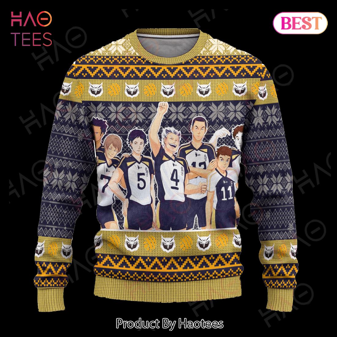 Fukurodani Academy Ugly Christmas Sweater Haikyuu Anime Xmas Gift