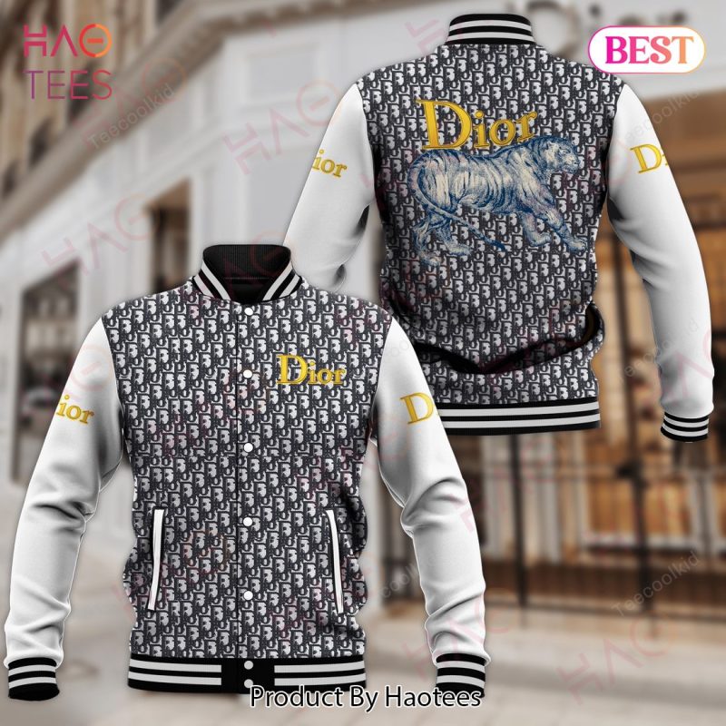 [Available] Christian Dior Luxury Logo Brand White Varsity Jacket
