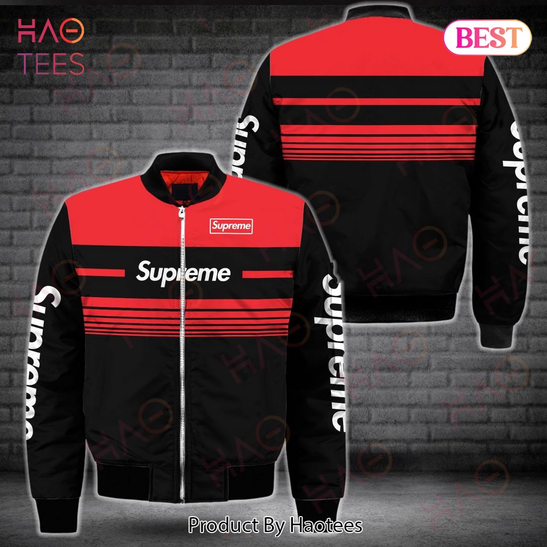 SPRM Black Red Bomber Jacket Luxury Brand Clothing Clothes Outfit