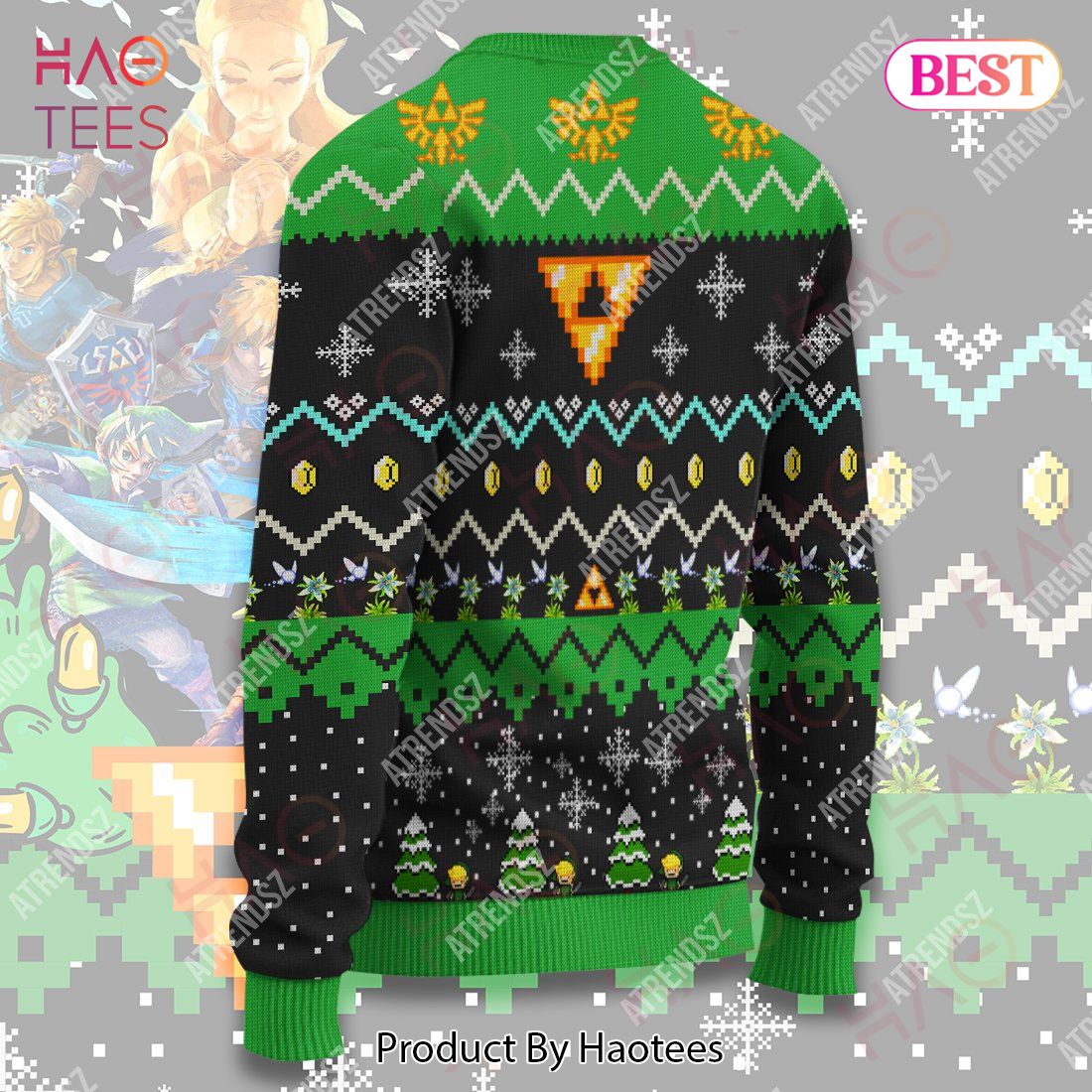Legend Of Zelda Sweater Breath Of The Wind Link Zelda Wreath Ugly ...