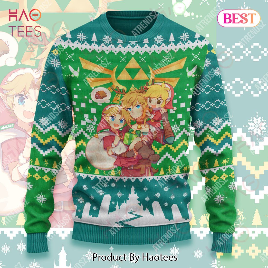 Legend Of Zelda Ugly Sweater Grown Up Chibi Link Sweater Legend Of ...