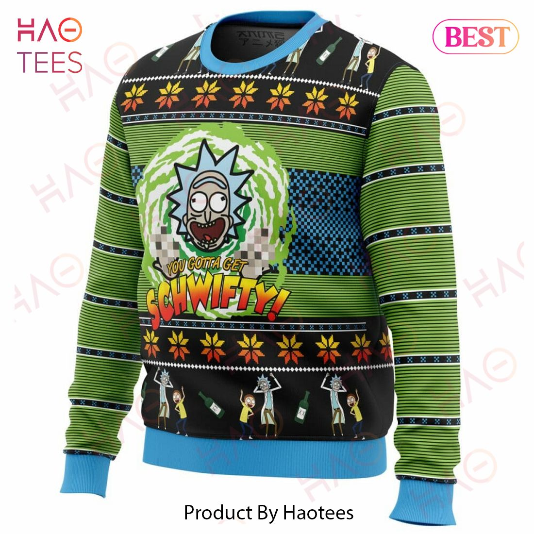 Let's Get Schwifty! Rick and Morty Ugly Christmas Sweater