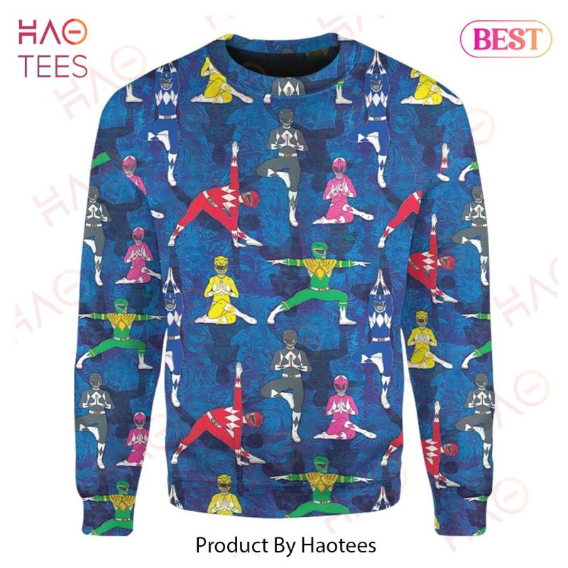 Power Rangers Ugly Sweater Mighty Morphin Power Rangers Yoga Blue ...