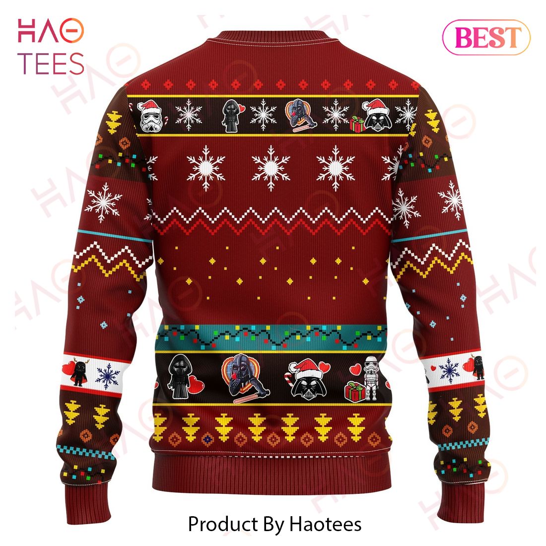 SW Christmas Sweater Darth Vader Pattern Red Ugly Sweater 2022