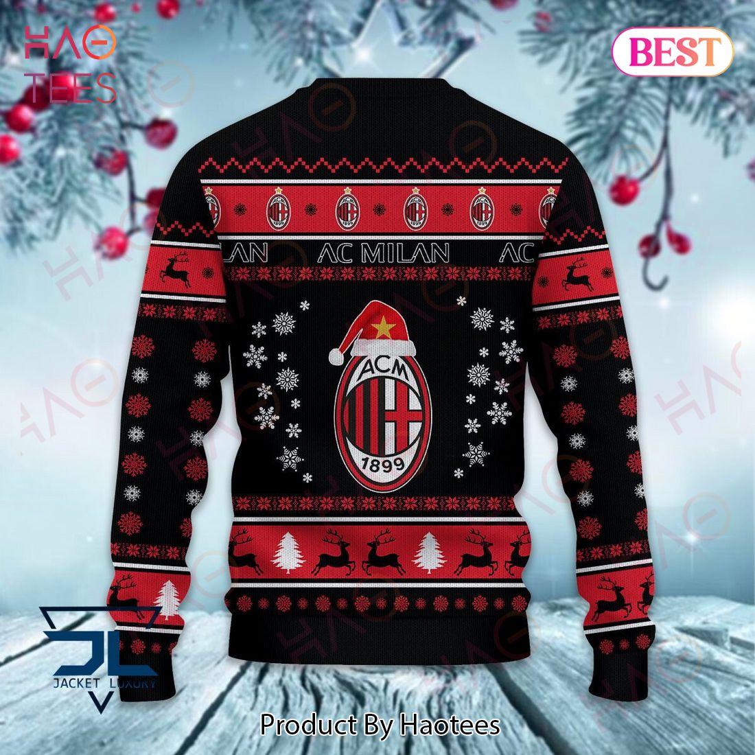AC Milan Emirates Fly Better Christmas Luxury Brand Sweater Limited Edition