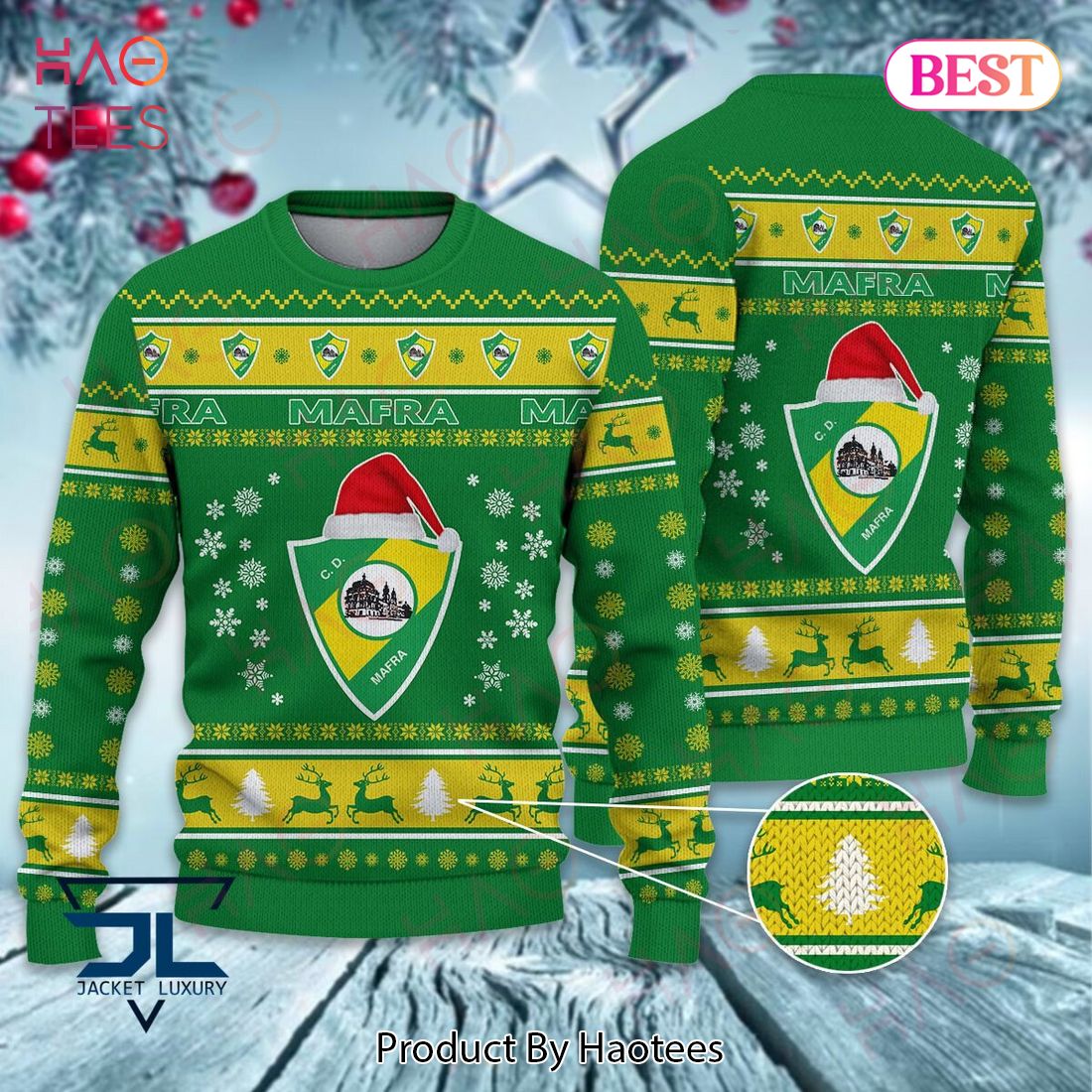 HOT C.D. Mafra Green Mix Gold Christmas Luxury Brand Sweater Limited ...