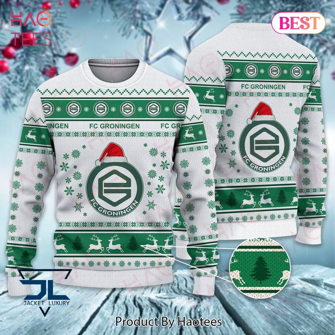 HOT FC Groningen Green Mix White Christmas Luxury Brand Sweater Limited ...