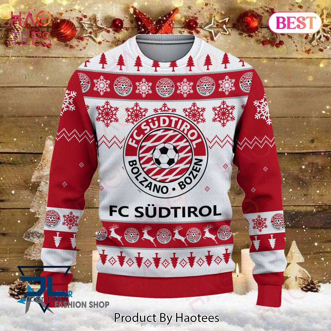 HOT FC Sudtirol Red Mix White Christmas Luxury Brand Sweater Limited ...