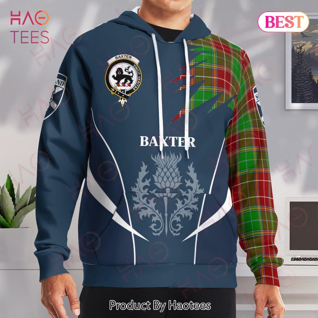 Baxter Clan Badge Rampant Lion Hoodie