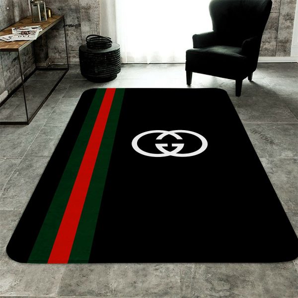 Gucci Black Red Luxury Brand Carpet Rug Limited Edition