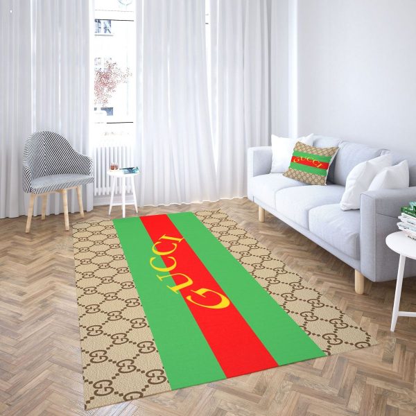 Gucci Stripe Luxury Area Rug For Living Room Bedroom Carpet Home Decor ...