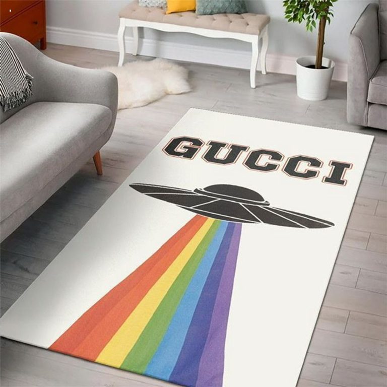 Gucci White Color Simple Luxury Brand Carpet Rug Limited Edition