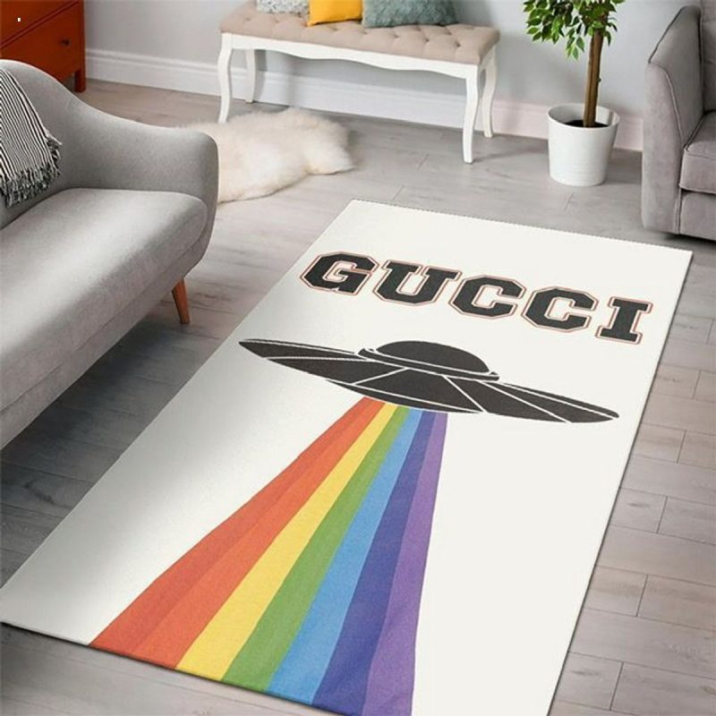 Gucci White Color Simple Luxury Brand Carpet Rug Limited Edition