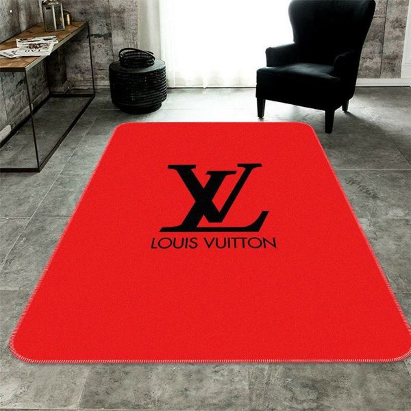 Louis Vuitton Full Red Color Luxury Brand Carpet Rug Limited Edition