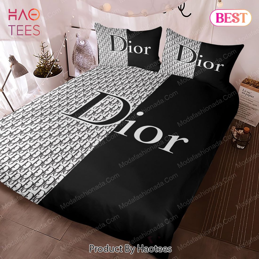 Buy Black And White Dior Bedding Sets Bed Sets, Bedroom Sets, Comforter ...