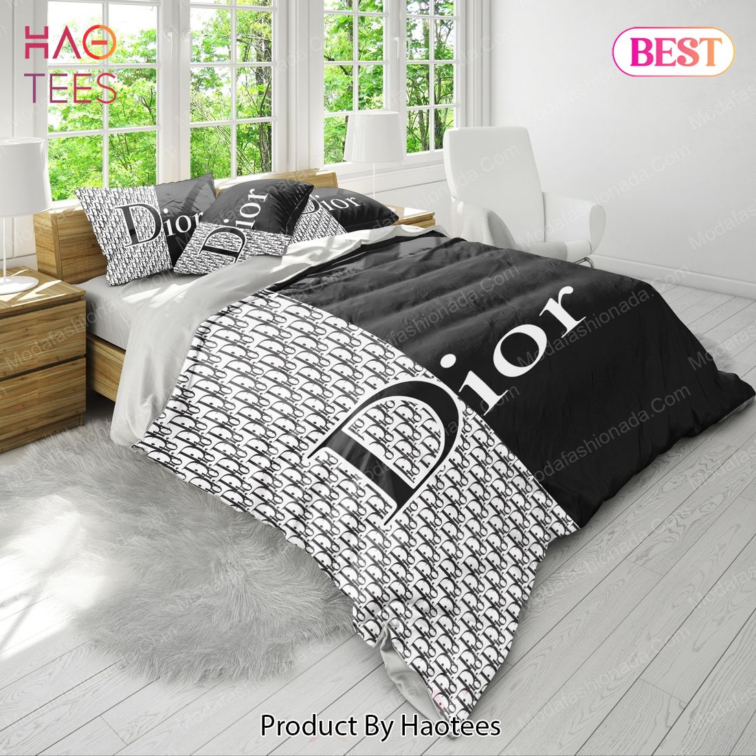 Buy Black And White Dior Bedding Sets Bed Sets, Bedroom Sets, Comforter ...