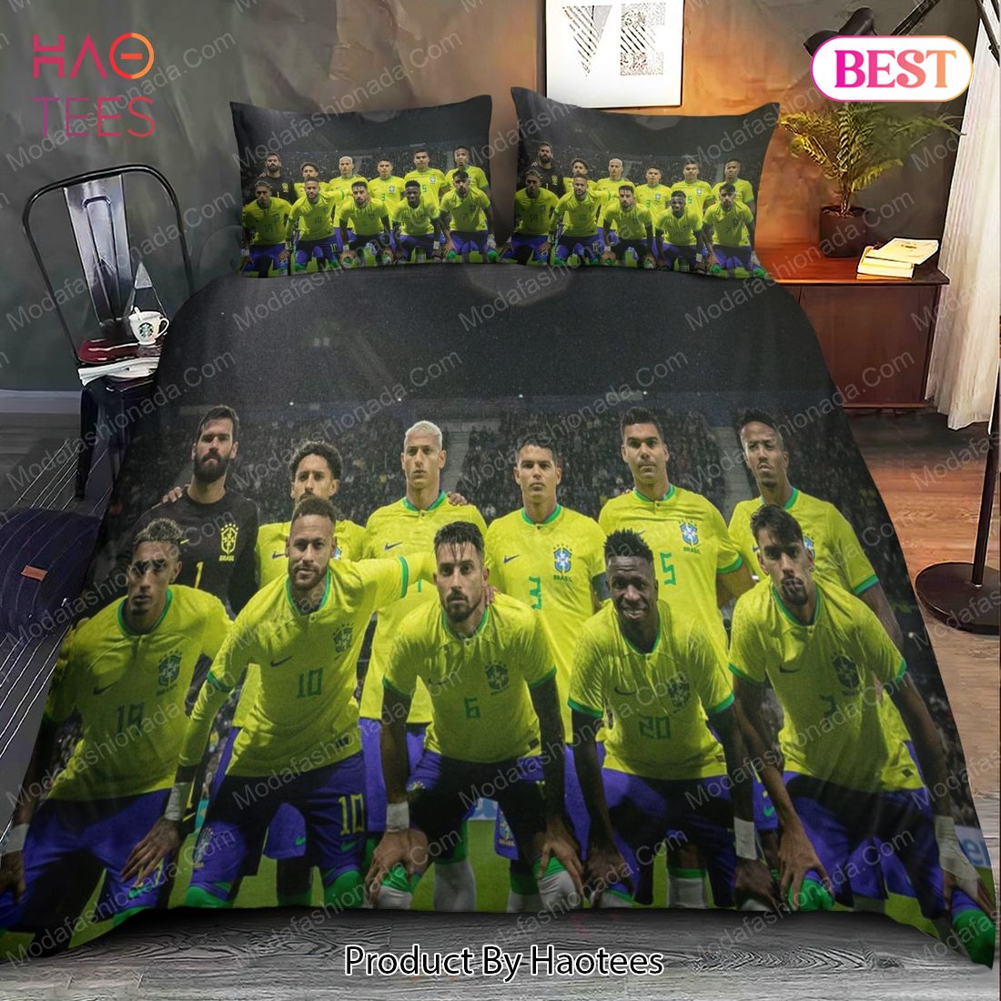 Buy Brazil National Football Team Worldcup 2022 Bedding Sets Bed Sets ...