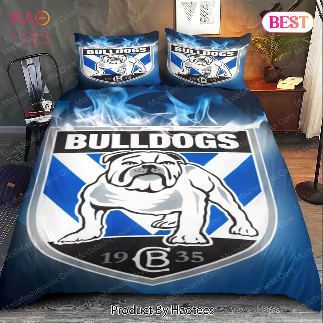 Buy Canterbury Bulldogs Logo Bedding Sets 02 Bed Sets, Bedroom Sets ...