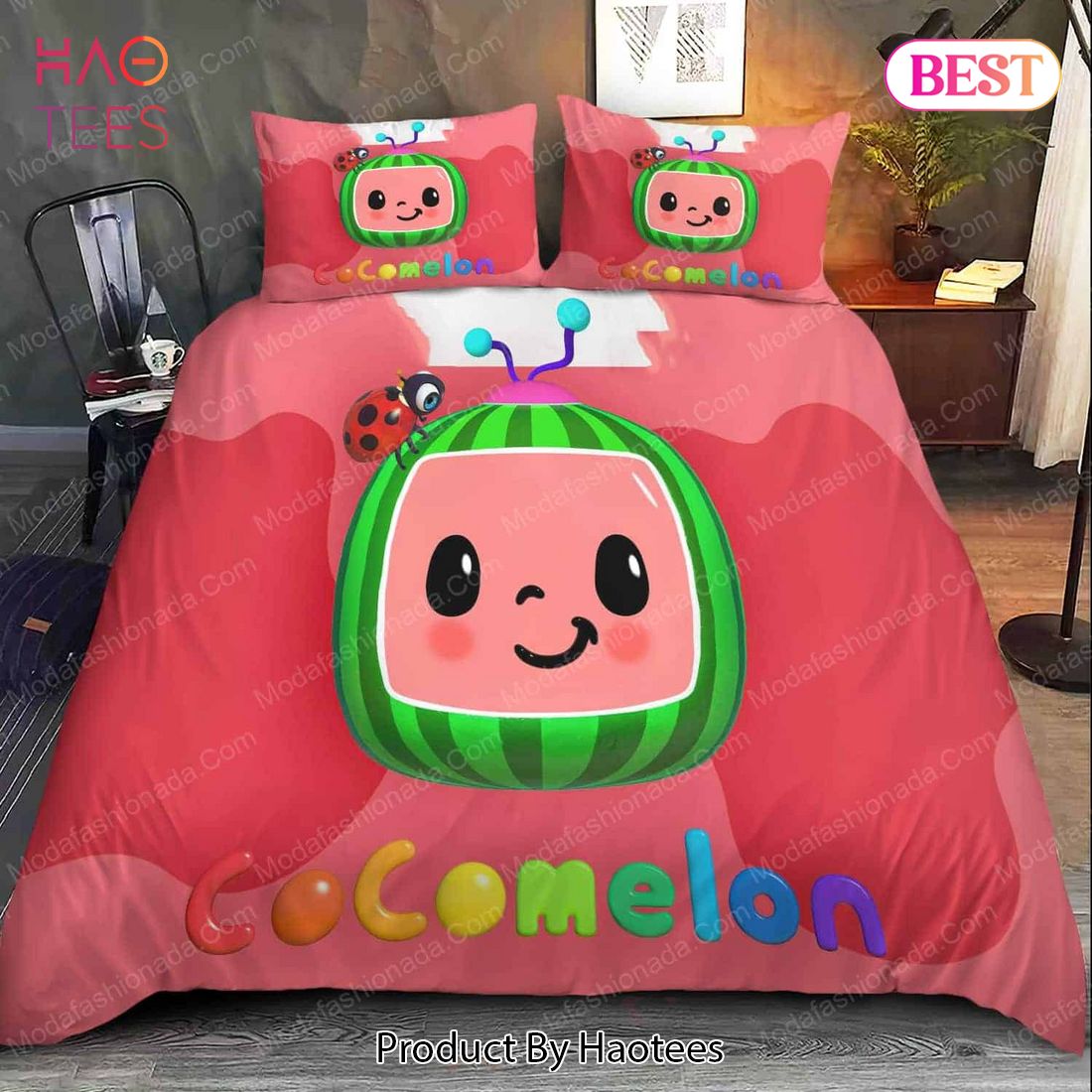 Buy Cocomelon Logo Bedding Sets Bed Sets, Bedroom Sets, Comforter Sets ...