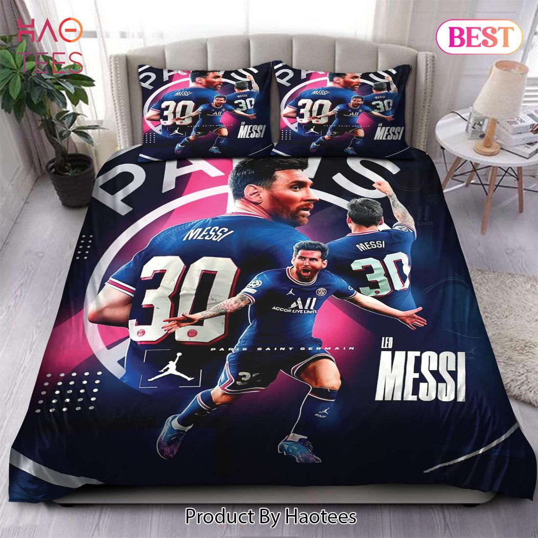 Buy FC PSG Lionel Messi 02 Bedding Sets Bed Sets, Bedroom Sets ...