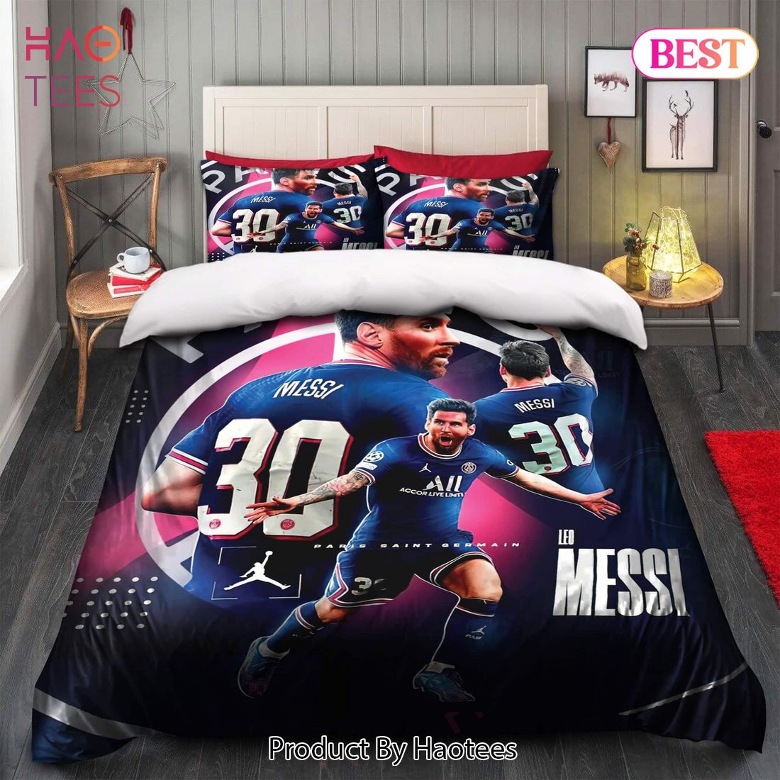 Buy FC PSG Lionel Messi 02 Bedding Sets Bed Sets, Bedroom Sets ...