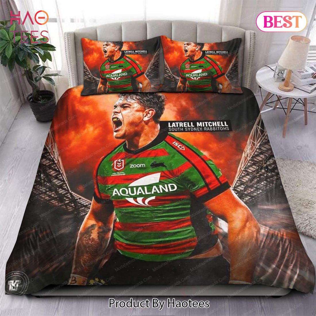 Buy Latrell Mitchell South Sydney Rabbitohs NRL Bedding Sets Bed Sets ...