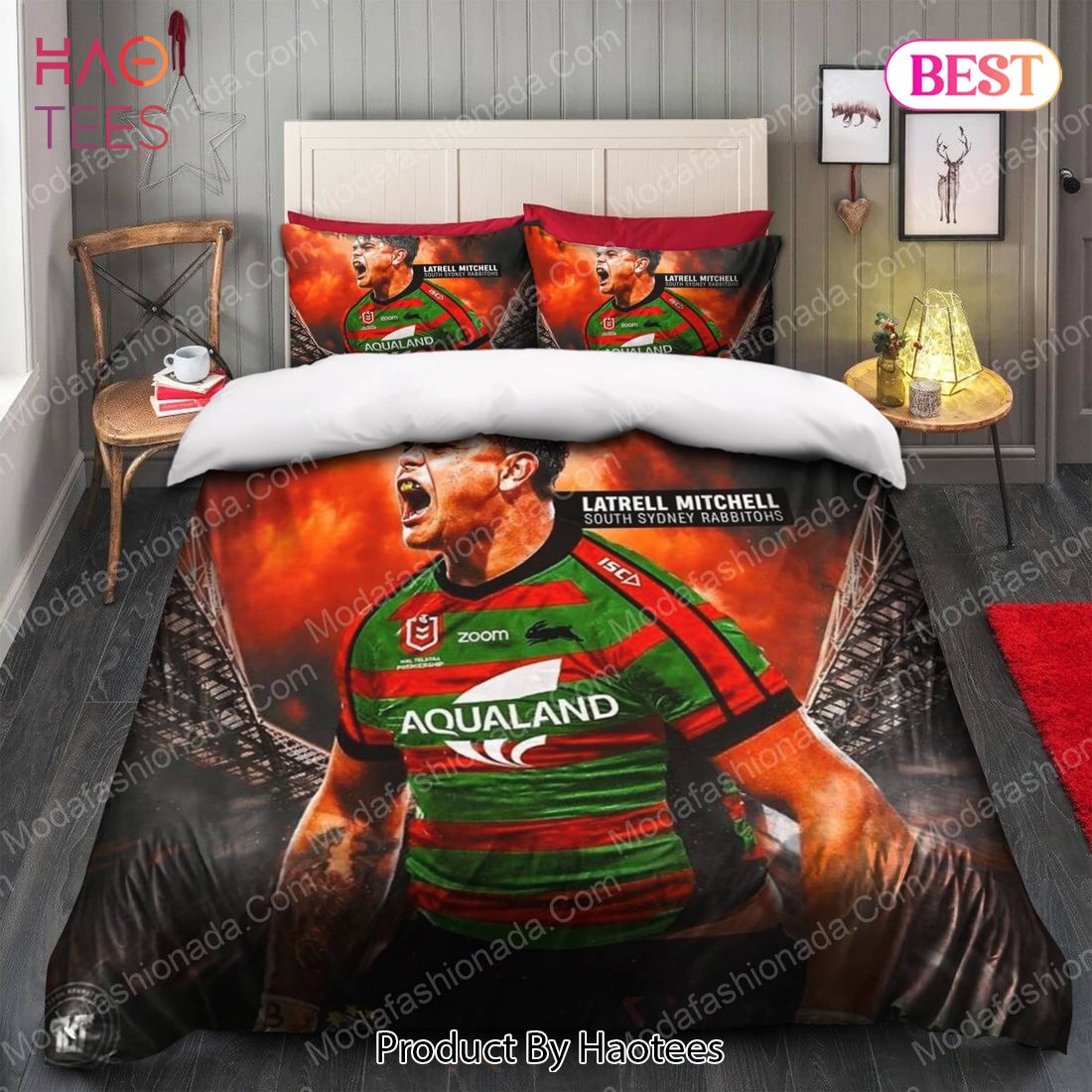 Buy Latrell Mitchell South Sydney Rabbitohs NRL Bedding Sets Bed Sets ...