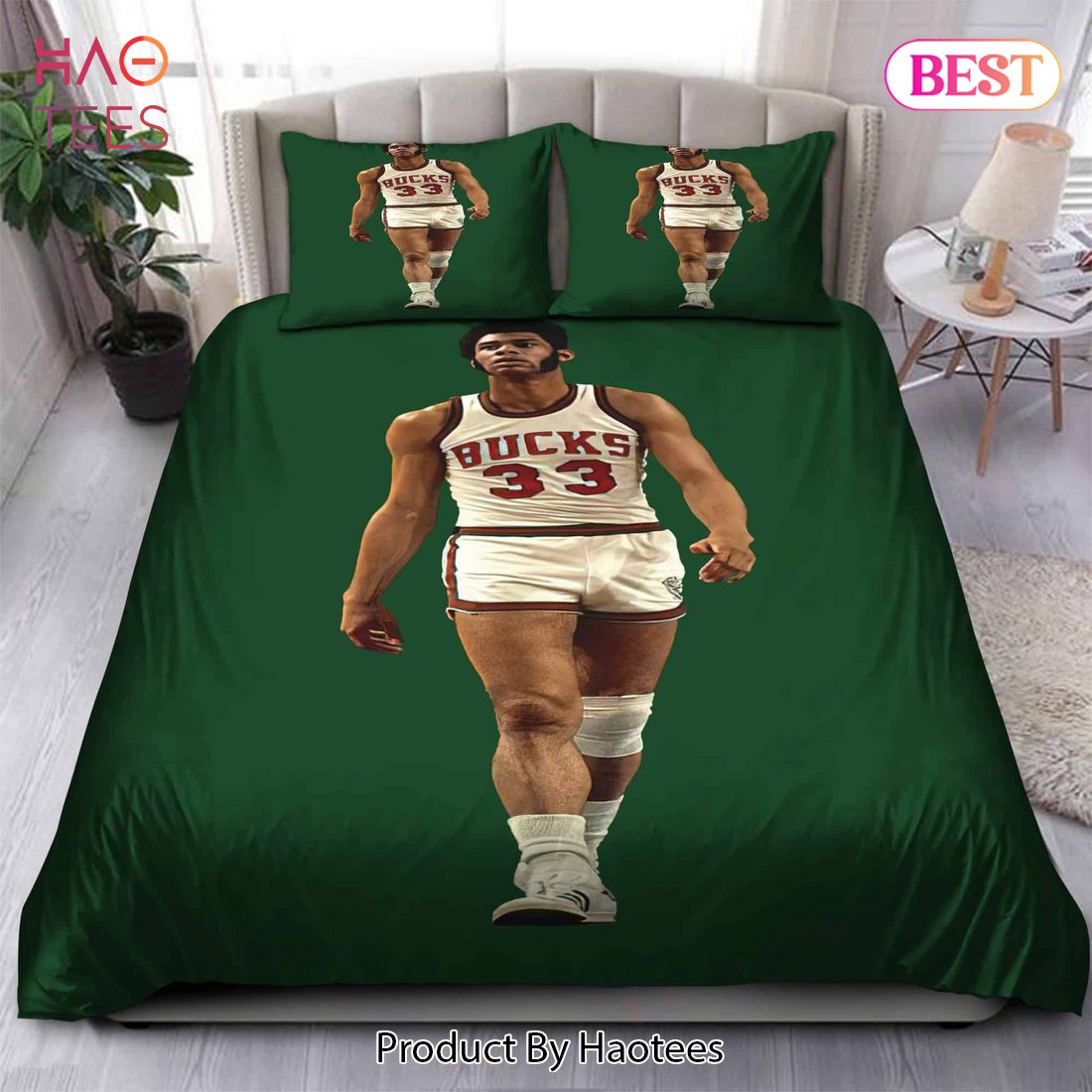Buy Legend Kareem Abdul-Jabbar Milwaukee Bucks NBA 48 Bedding Sets Bed ...