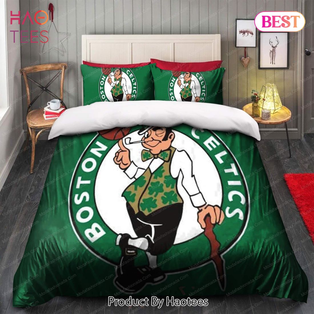 Buy Logo Boston Celtics NBA 117 Bedding Sets Bed Sets, Bedroom Sets ...
