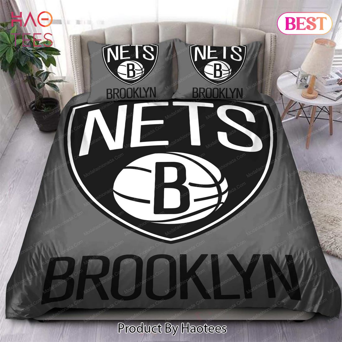 Buy Logo Brooklyn Nets NBA 143 Bedding Sets Bed Sets, Bedroom Sets ...