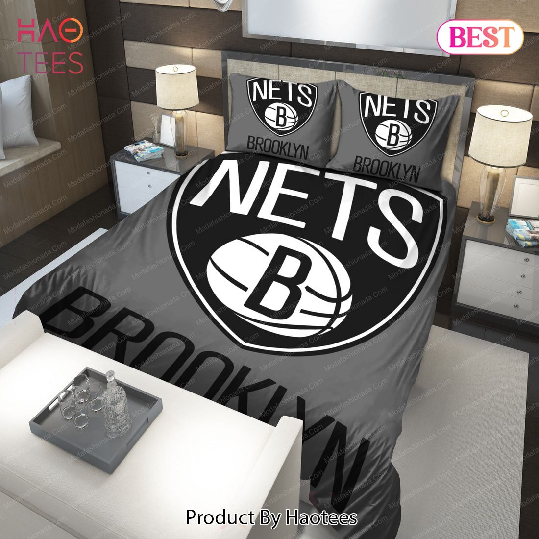 Buy Logo Brooklyn Nets NBA 143 Bedding Sets Bed Sets, Bedroom Sets ...