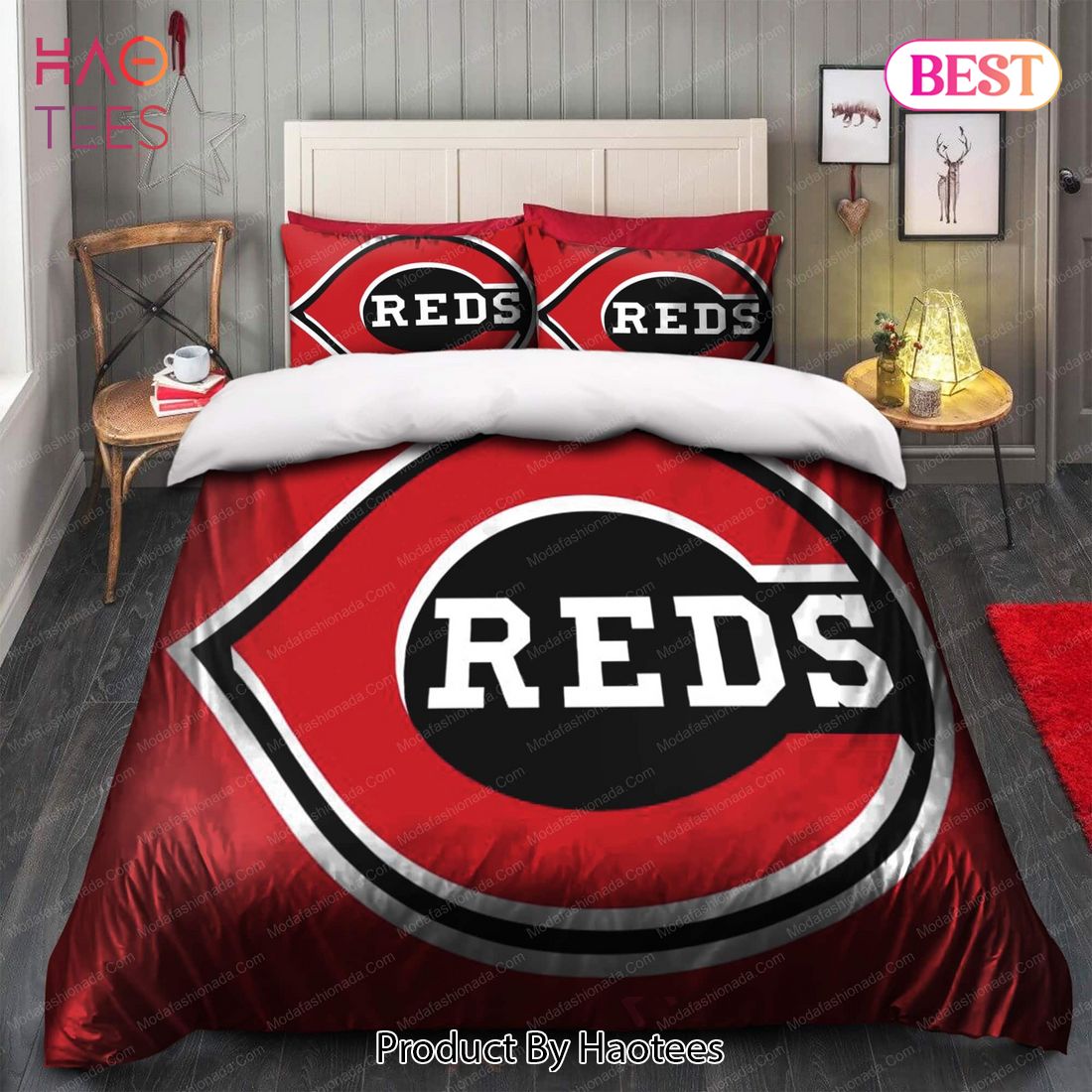 Buy Logo Cincinnati Reds MLB 78 Bedding Sets Bed Sets, Bedroom Sets ...