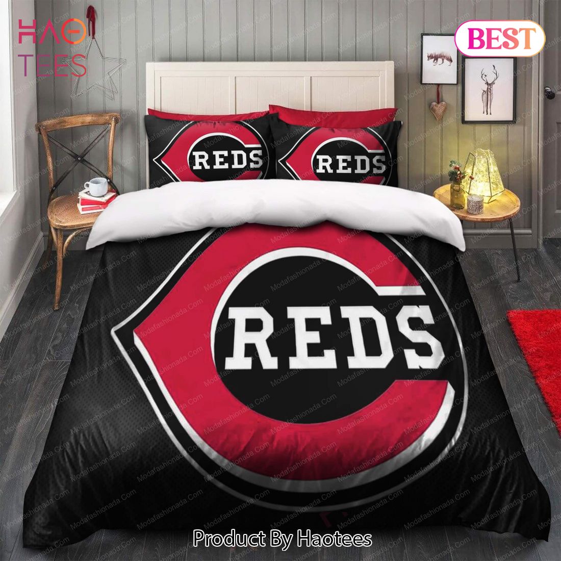 Buy Logo Cincinnati Reds MLB 80 Bedding Sets Bed Sets, Bedroom Sets ...