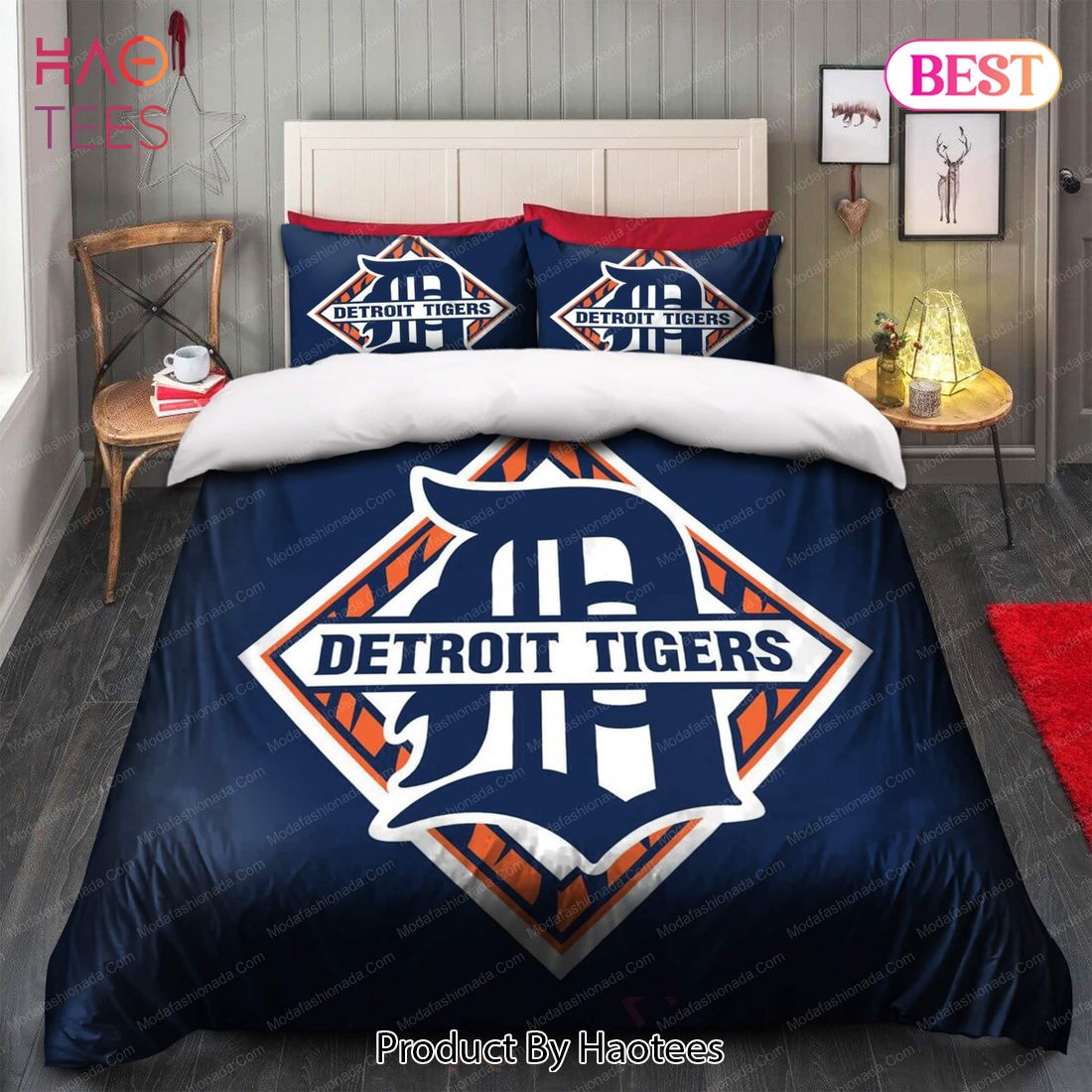 Buy Logo Detroit Tigers MLB 100 Bedding Sets Bed Sets, Bedroom Sets ...