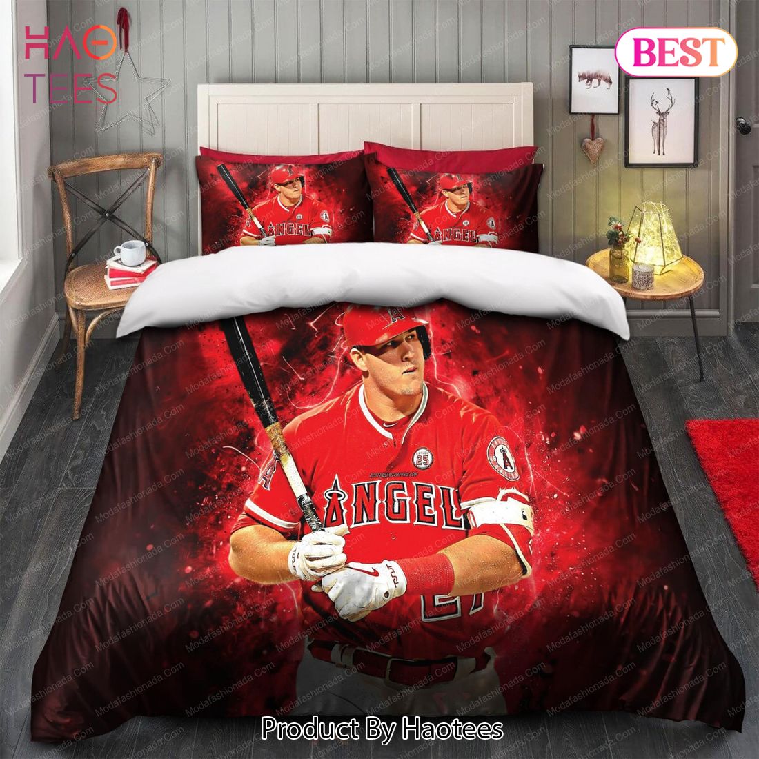 Buy Mike Trout Los Angeles Angels MLB 11 Bedding Sets Bed Sets, Bedroom ...