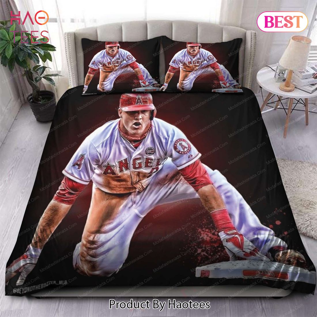 Buy Mike Trout Los Angeles Angels MLB 18 Bedding Sets Bed Sets, Bedroom ...